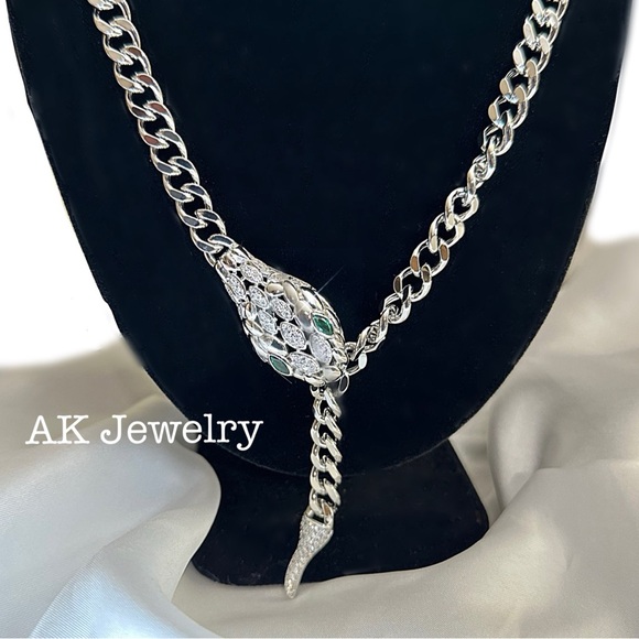 Jewelry | Luxury Serpent Chain Snake Necklace Design Pave Head Tail ...